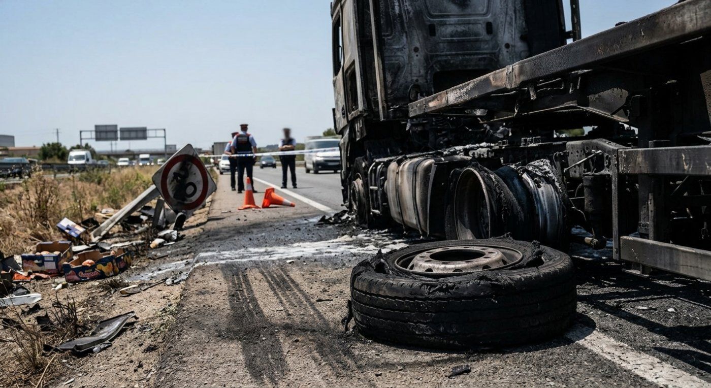 18 truck fires disrupt the AP-7 as it crosses Tarragona after toll removal
